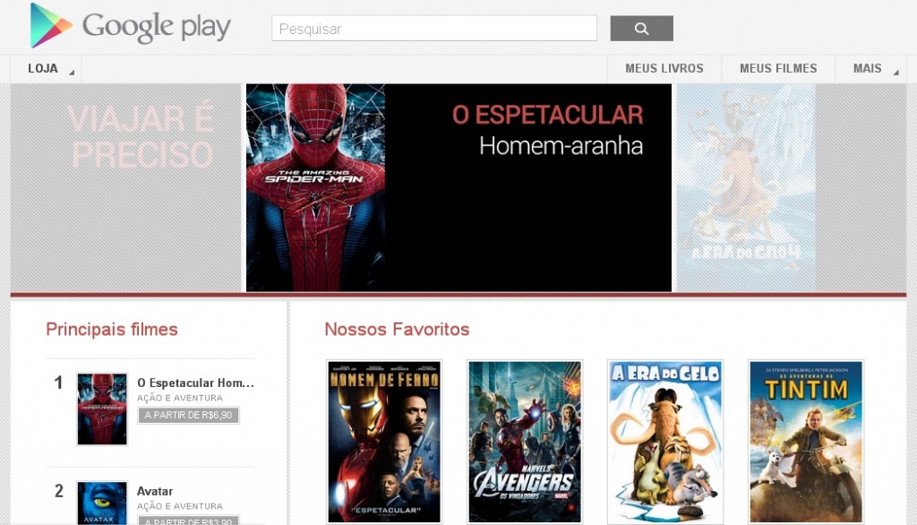 Google Play com livros e filmes agora no Brasil