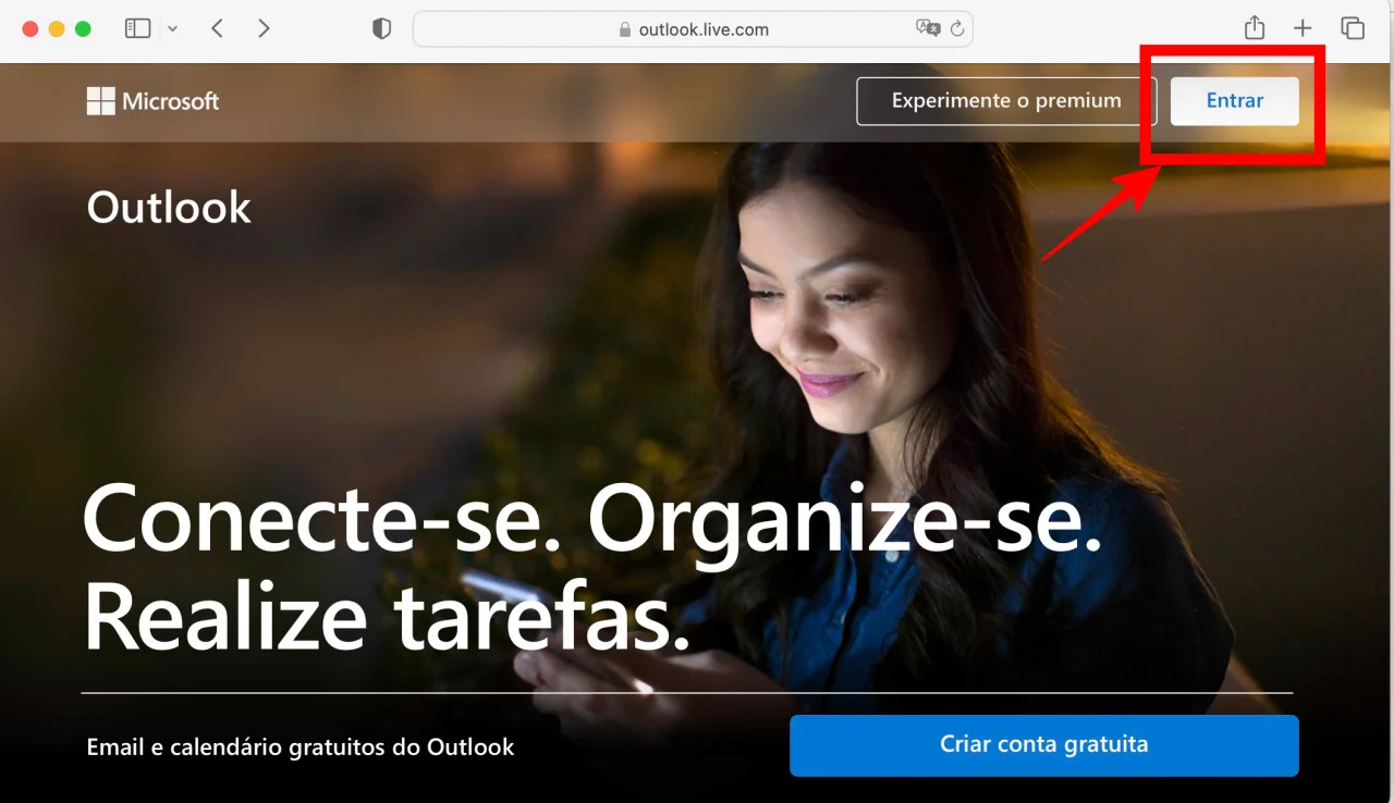 Como no Hotmail entrar direto no celular ou PC